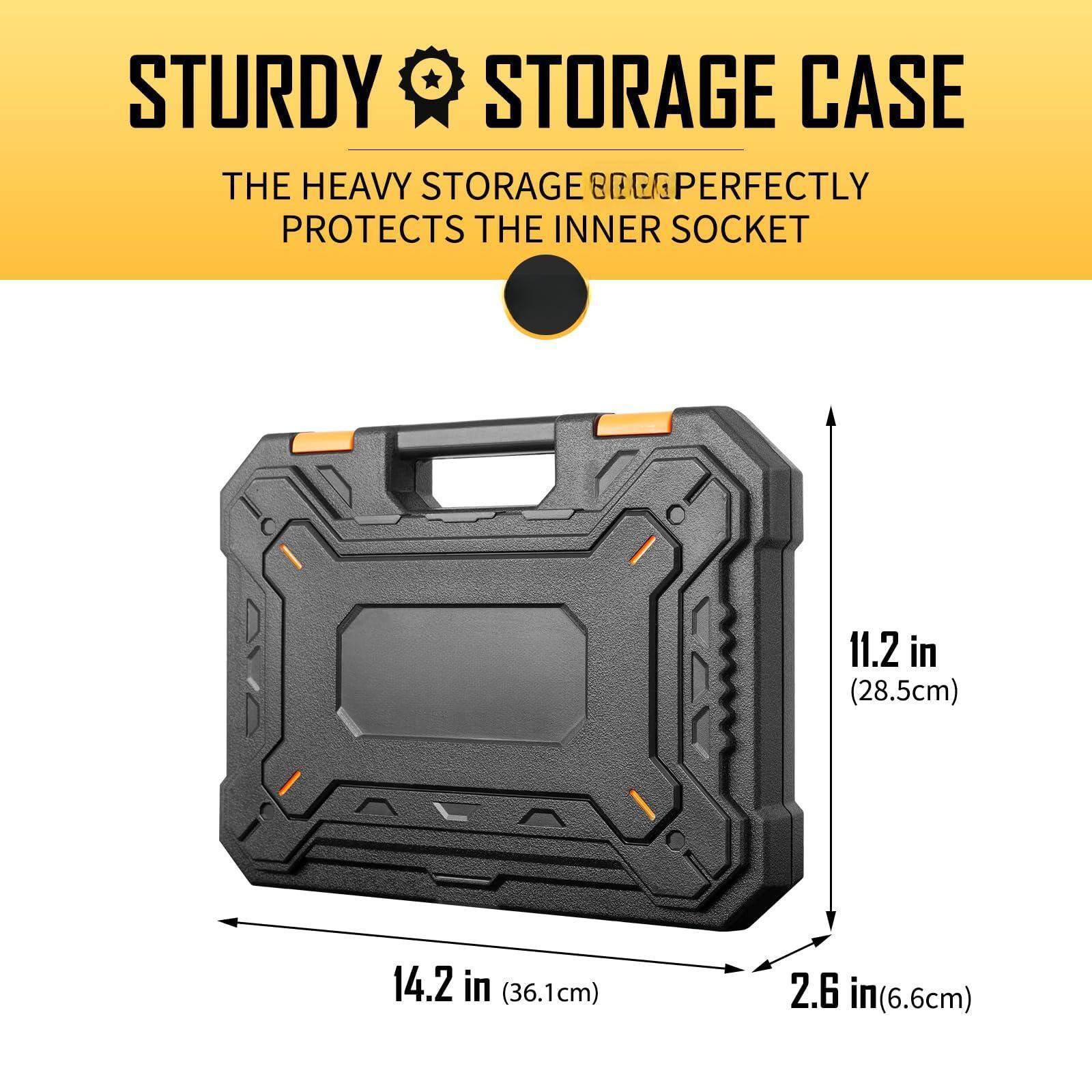 JETRANSPORT 1/2" Drive Impact Socket Set 33 Piece Deep & Shallow Metric ...