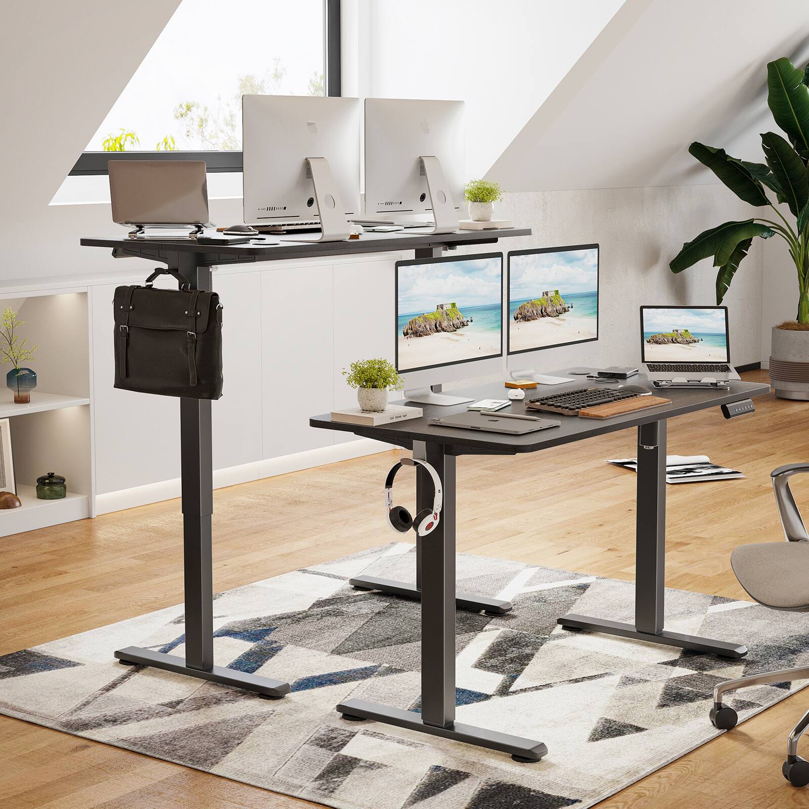 APRILSOUL Electric Standing Desk Adjustable Height Sit Stand Home ...
