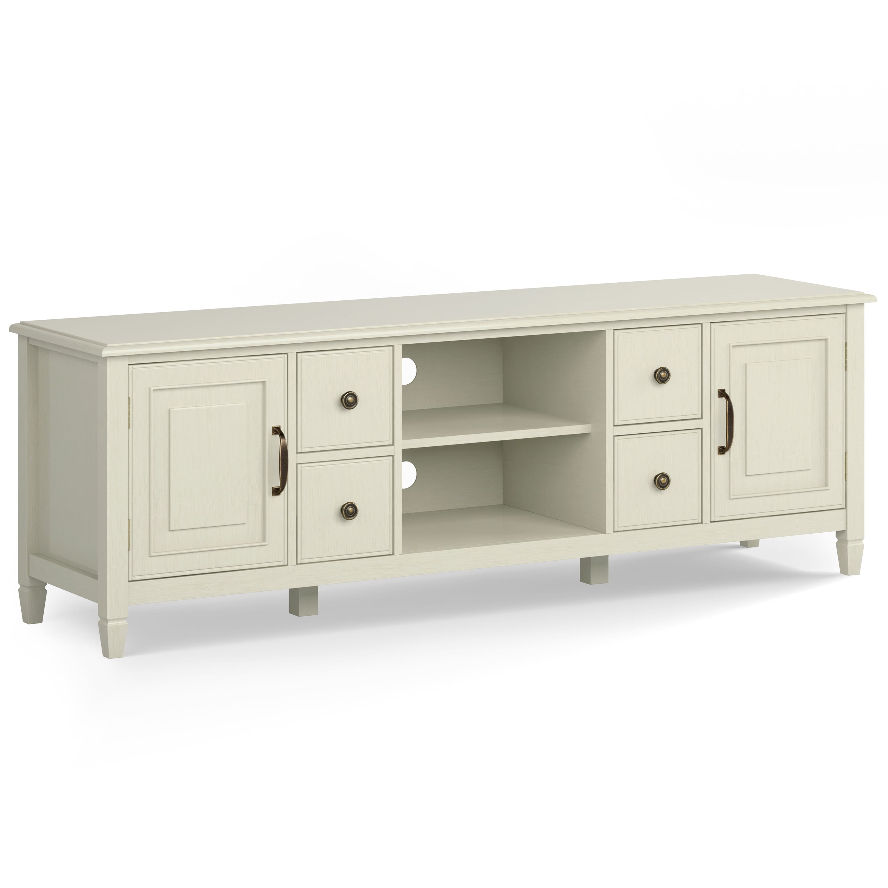 Simpli Home Connaught 72 inch Wide TV Stand - Antique White AXCCON-07 ...