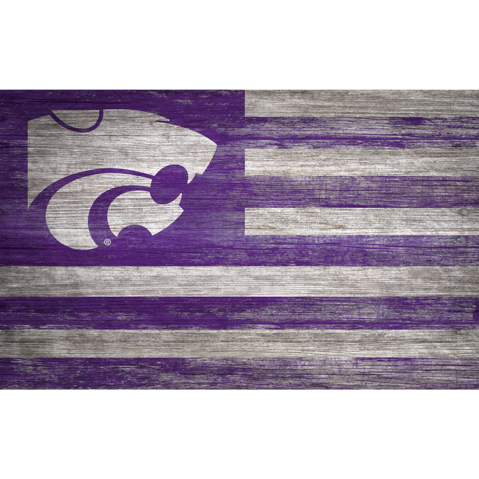 Fan Creations Kansas State Wildcats 11'' x 19'' Distressed Flag Sign ...