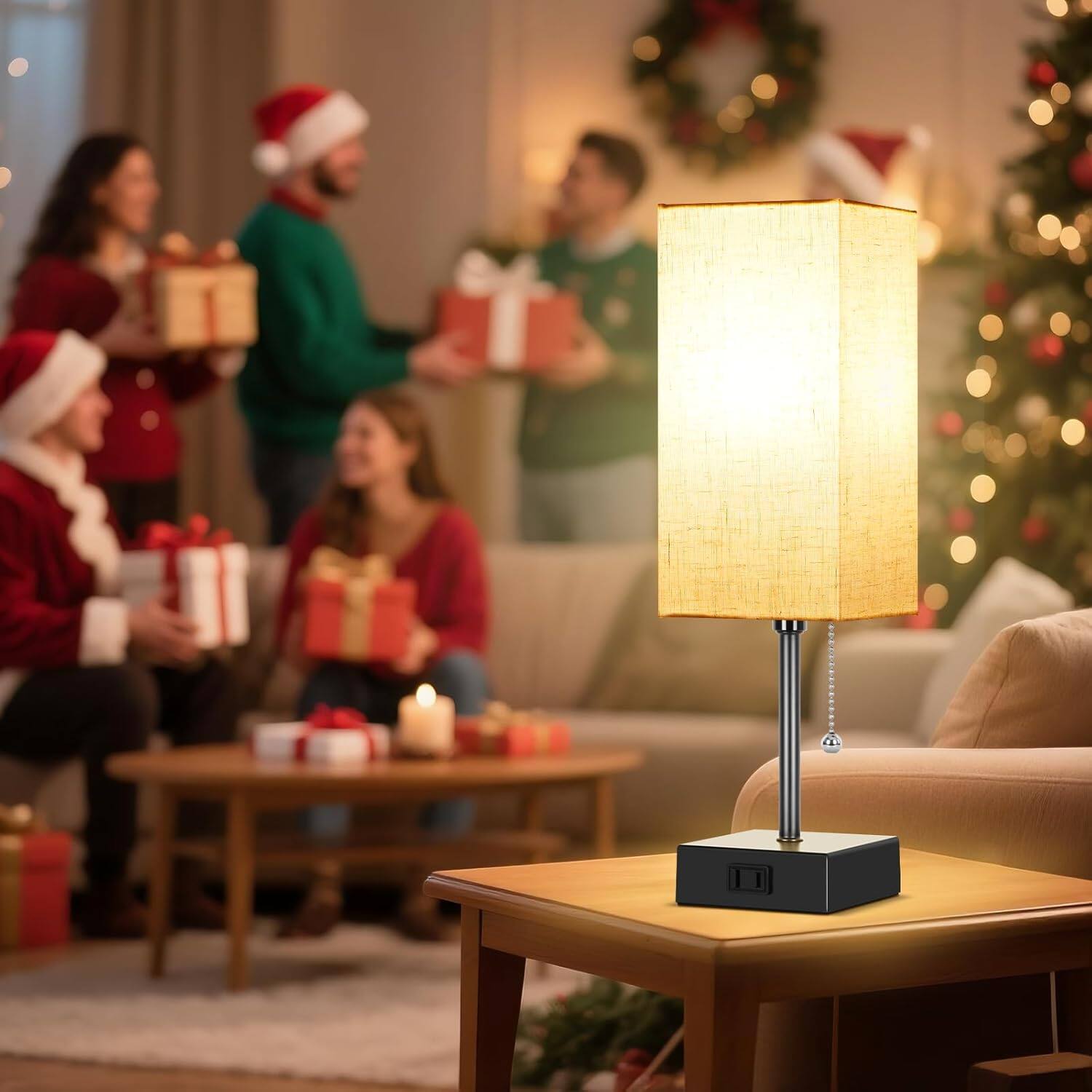 The Best Inks white Table Lamp Night Light LED modern metal Bedroom ...