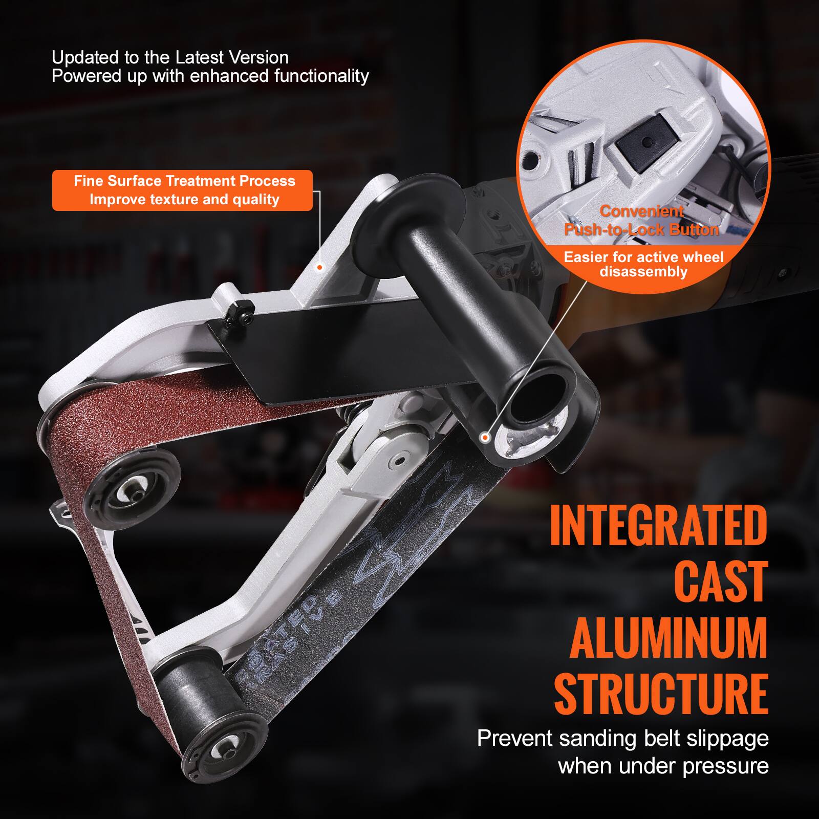 VEVOR Belt Sander Adapter for Angle Grinder, Pipe Sanding Attachment ...