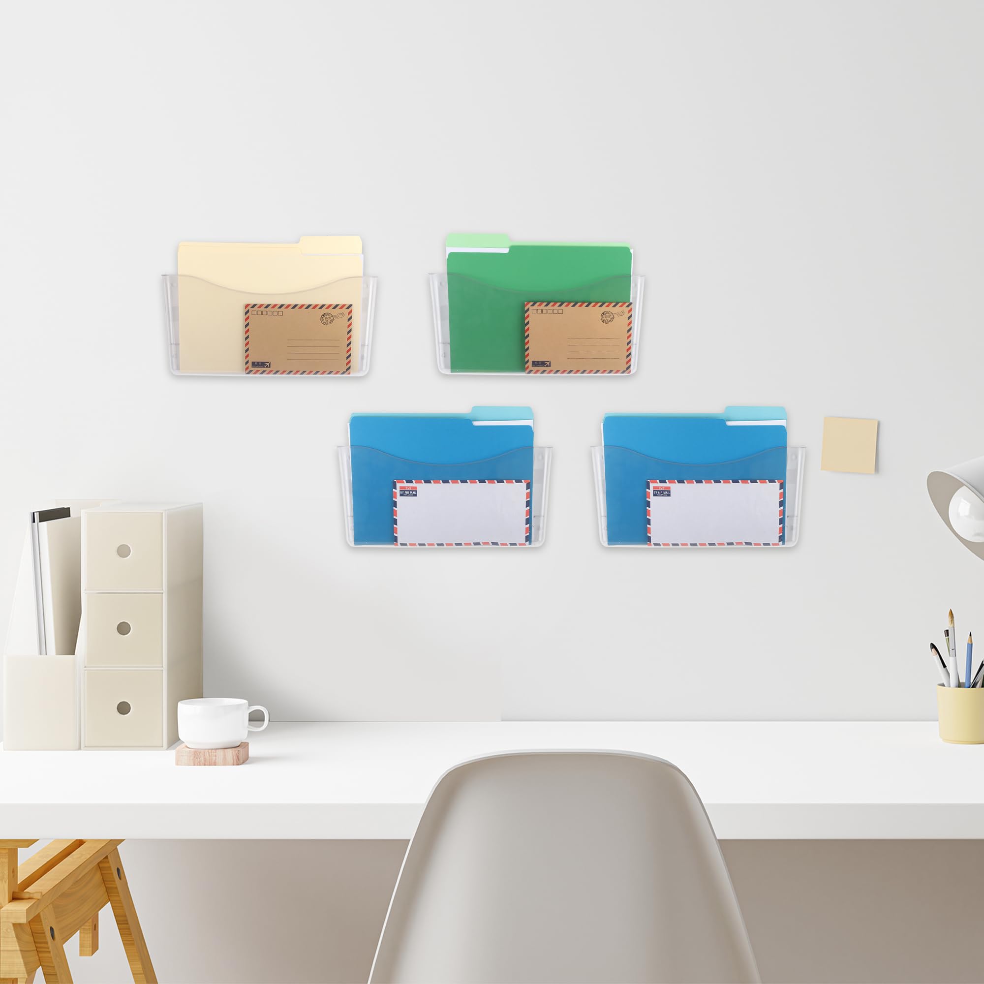 Dapper Styles Clear Single Pocket Hanging File Organizer Plastic Wall ...