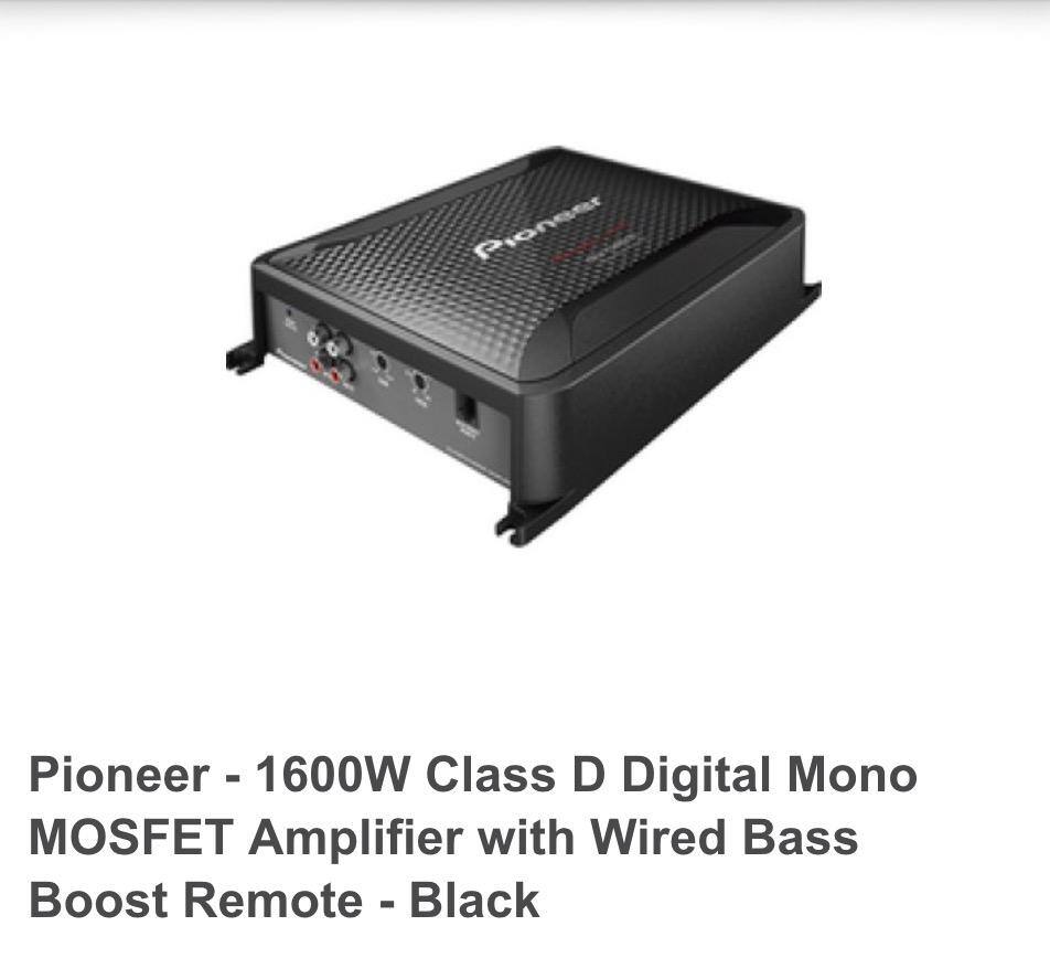 Best Buy: Pioneer 1600W Class D Digital Mono MOSFET Amplifier with ...