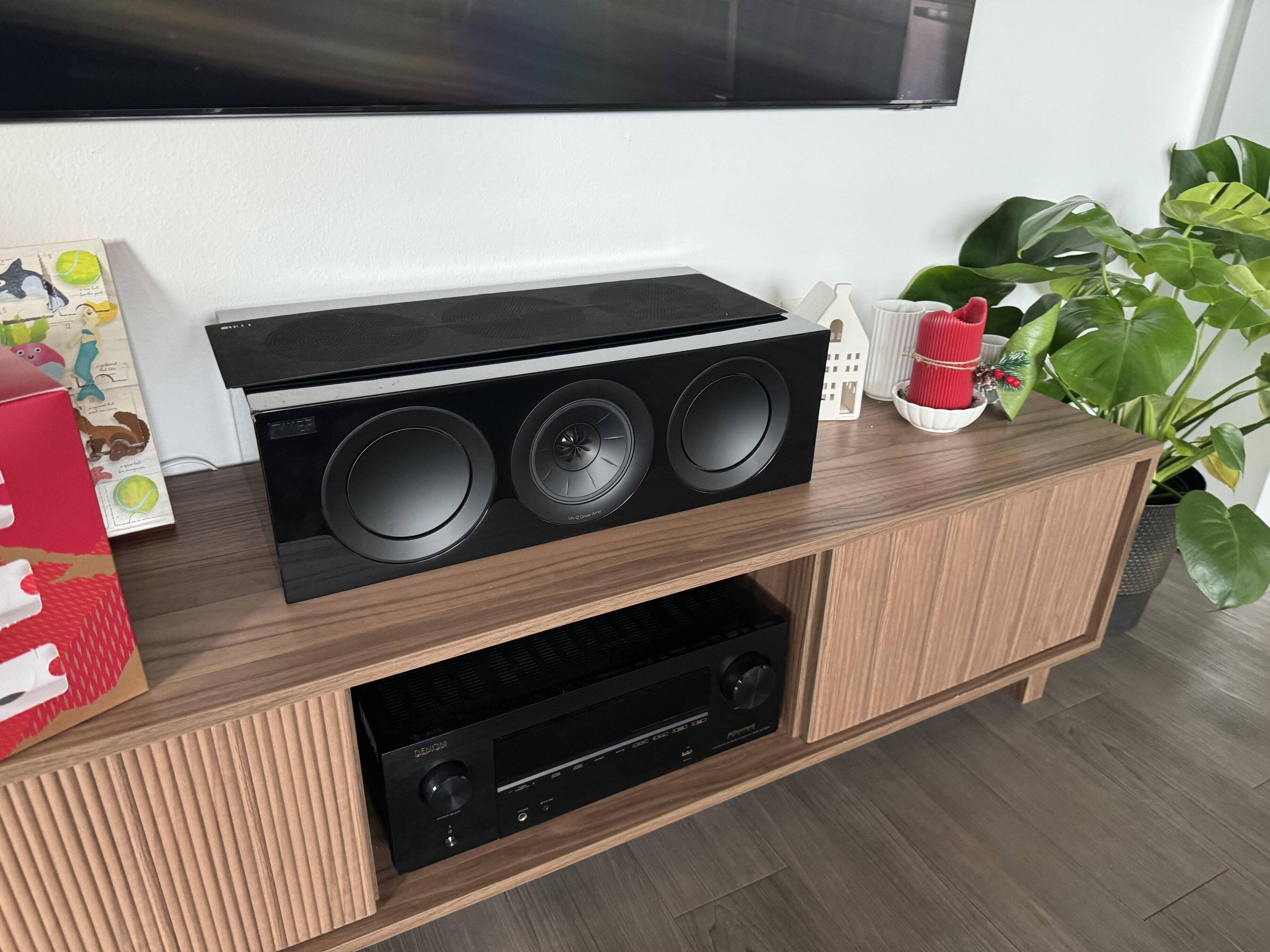 KEF R Series Dual 5 1/4" Passive 3 Way Center Channel Speaker Black Gloss R2C BLACK - Best Buy