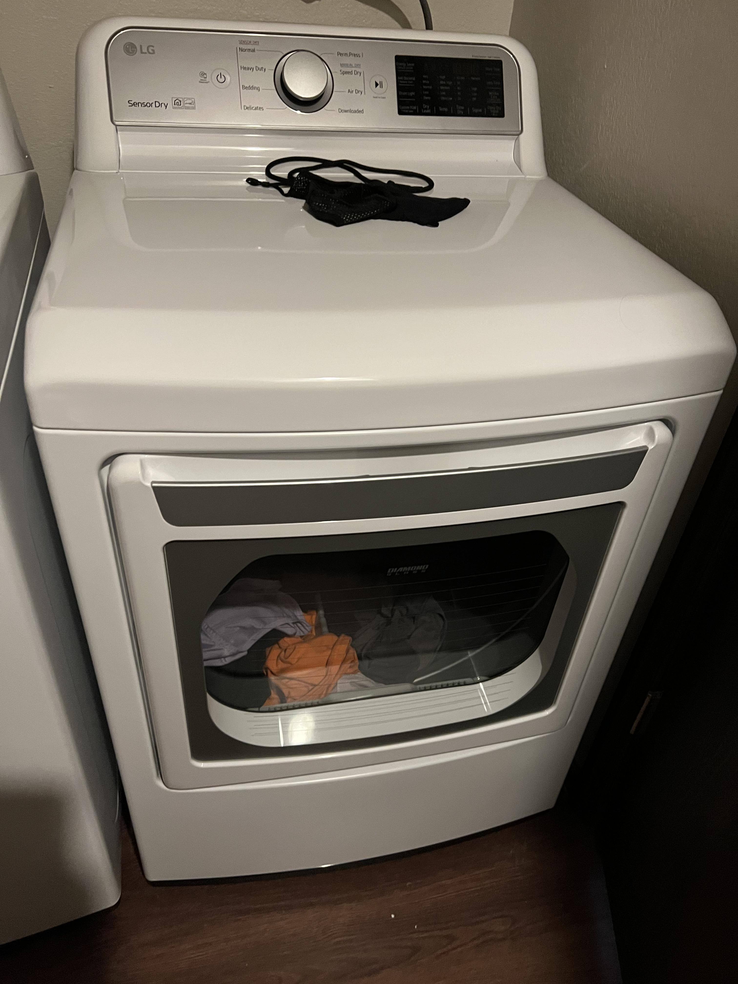 LG 7.3 Cu. Ft. Smart Electric Dryer with Sensor Dry White DLE7300WE ...